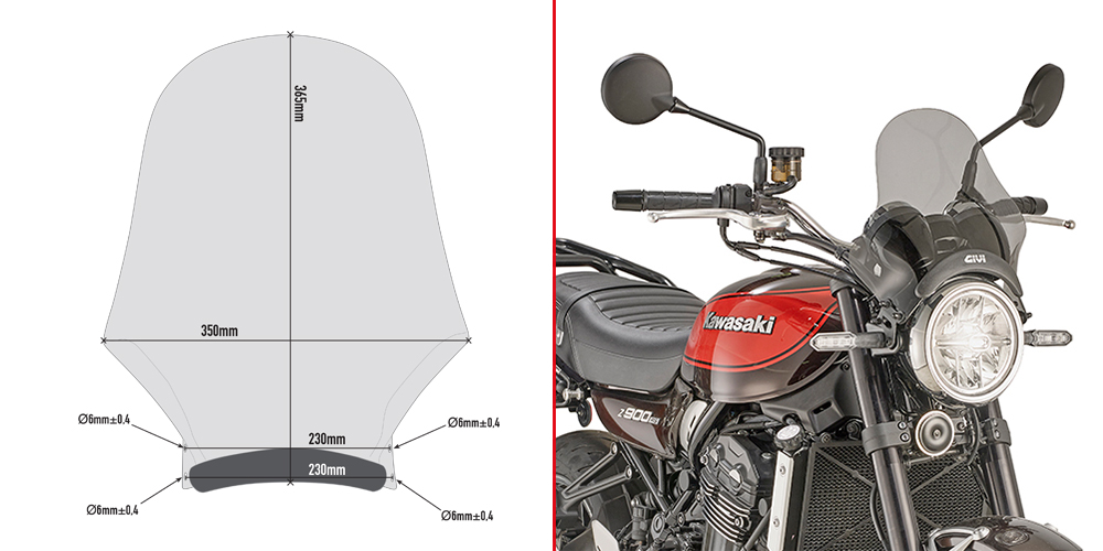 GIVI Universal windshield A210 - Universal windshields for motorcycles ...