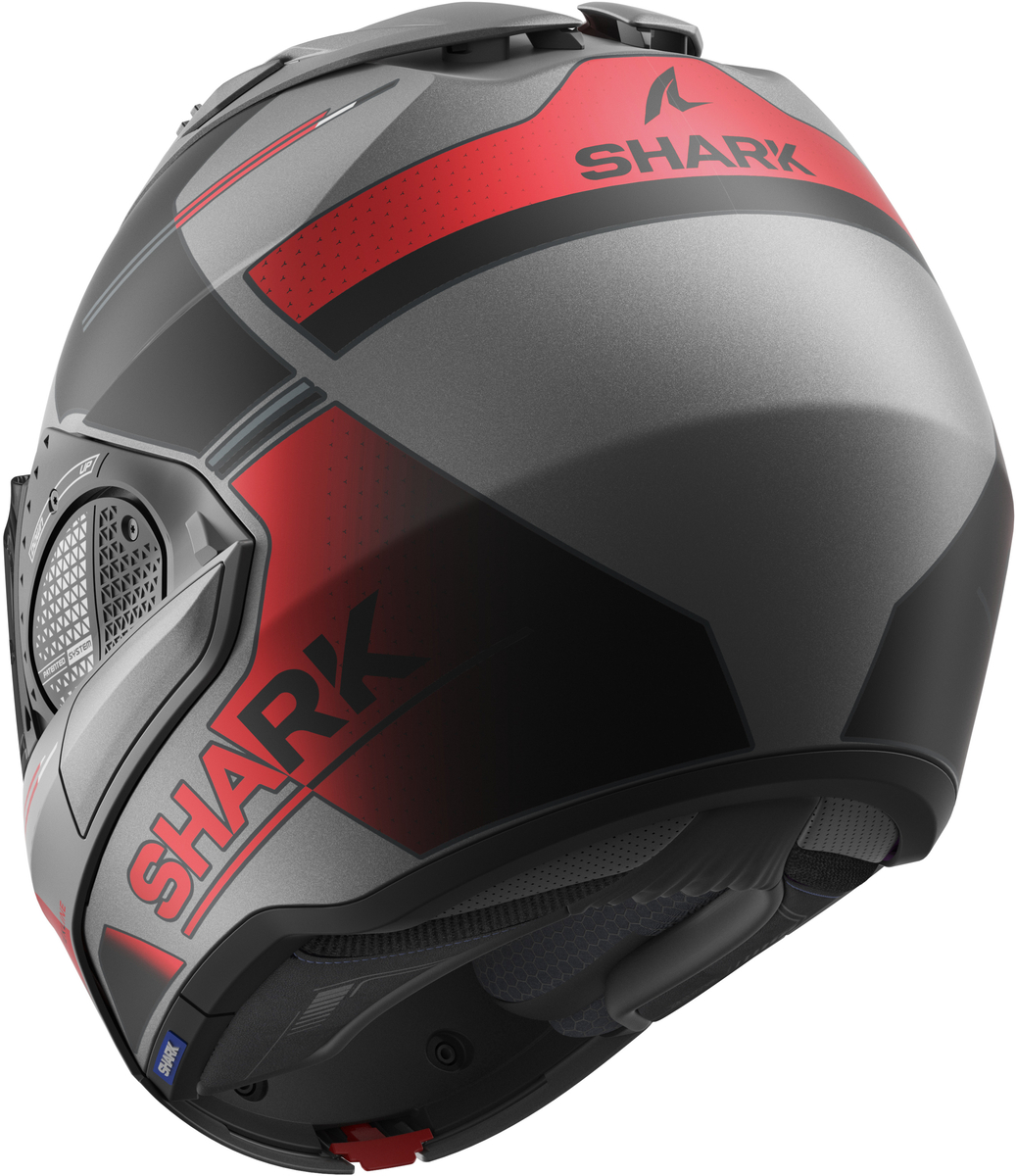 SHARK Evo GT Tekline Mat Anthracite-Chrome-Rouge AUR - Casque moto ...